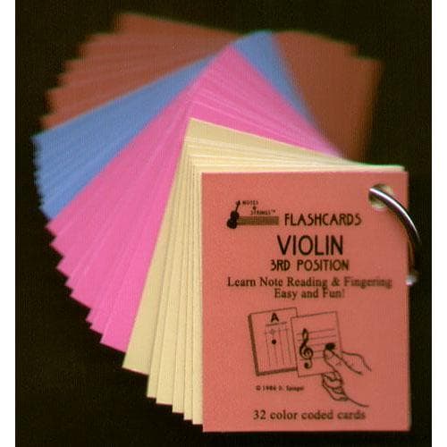 Mini Laminated 3rd Position Violin Flash Cards - 32 Flashcard Set
